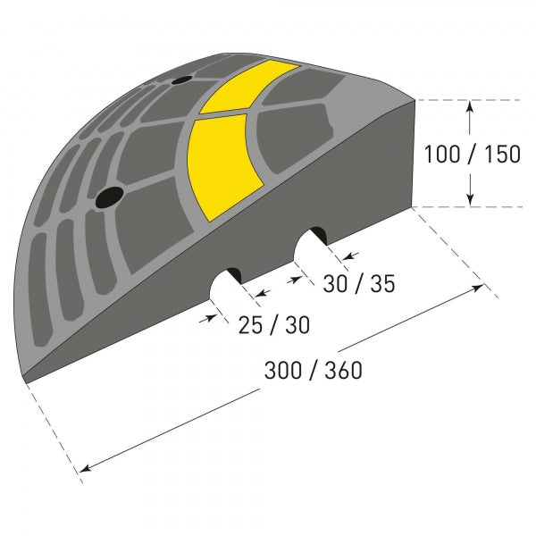 Heavy Duty Rubber Kerb Ramp | Pittman UK